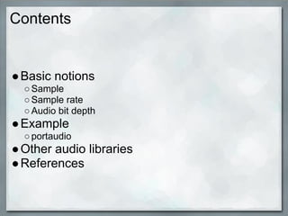 Basic audio programming | PPT
