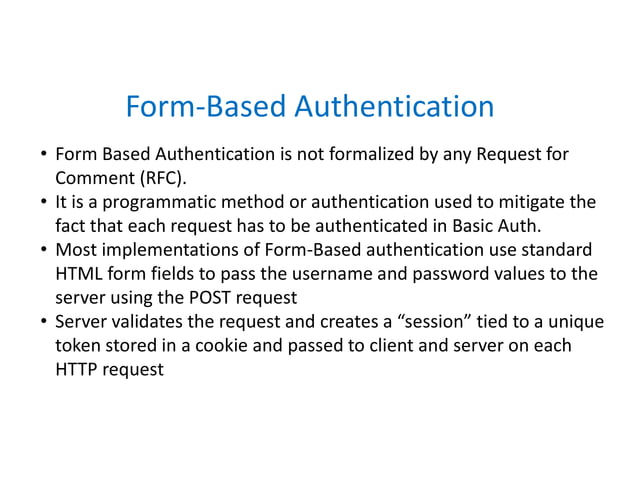 Basic Authentication + Form based Auth. | PPT