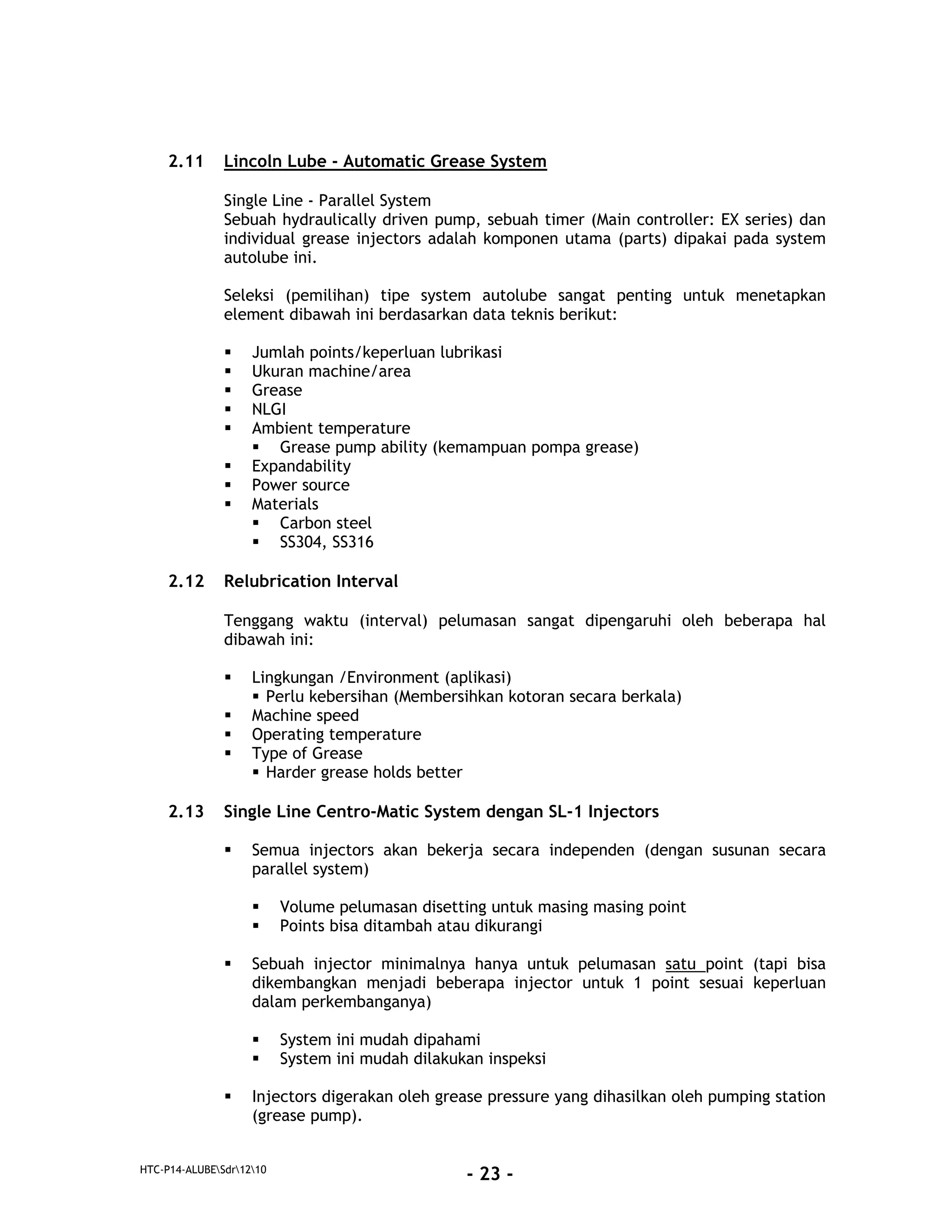 Basic autolube system | PDF