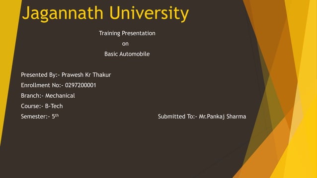 Basic Automobile PPT.pptx | Auto Technology | Automotive