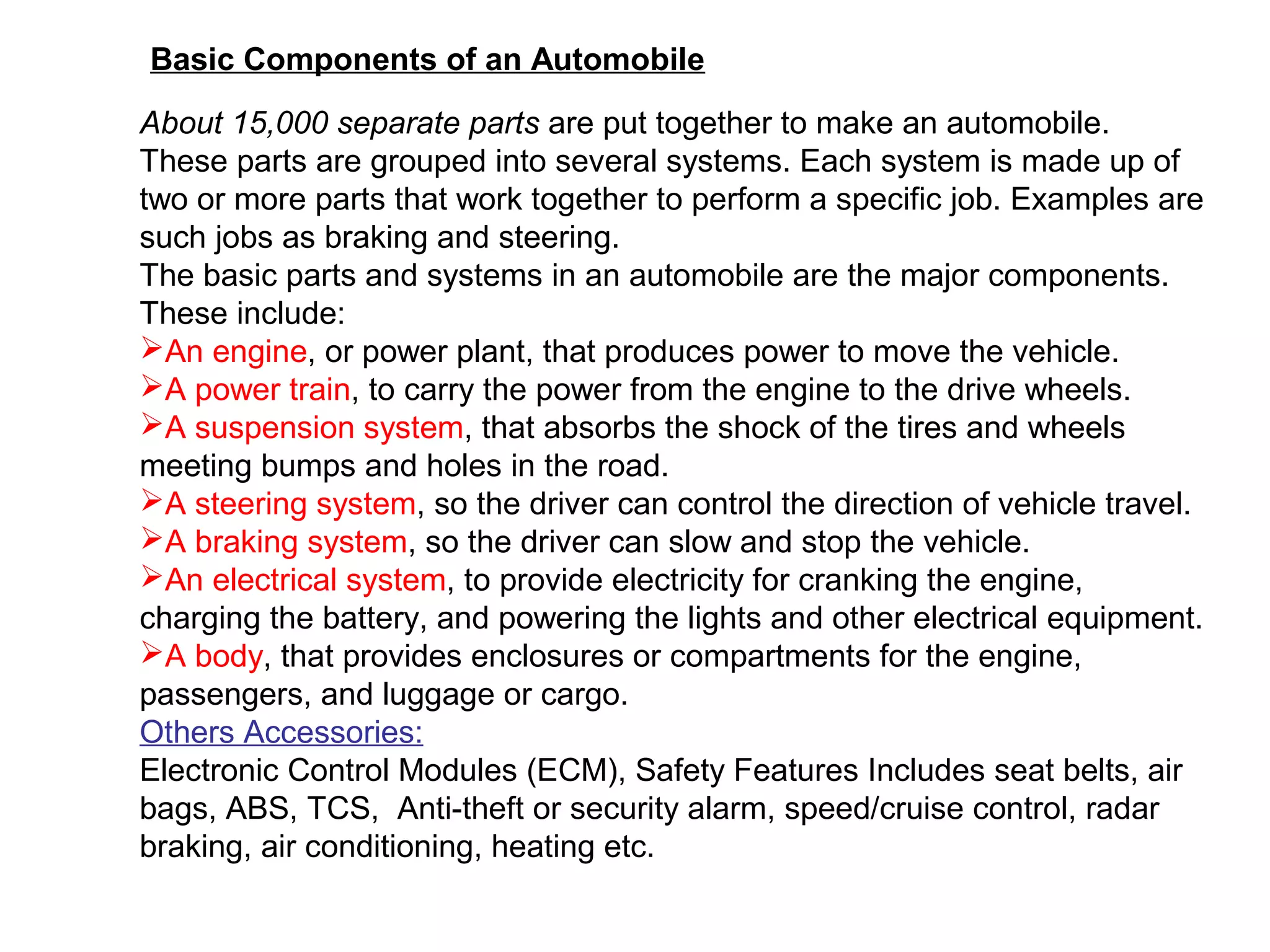 Basic automobiles | PPT
