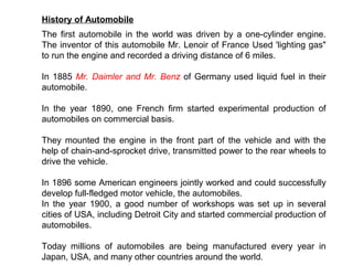 Basic automobiles | PPT