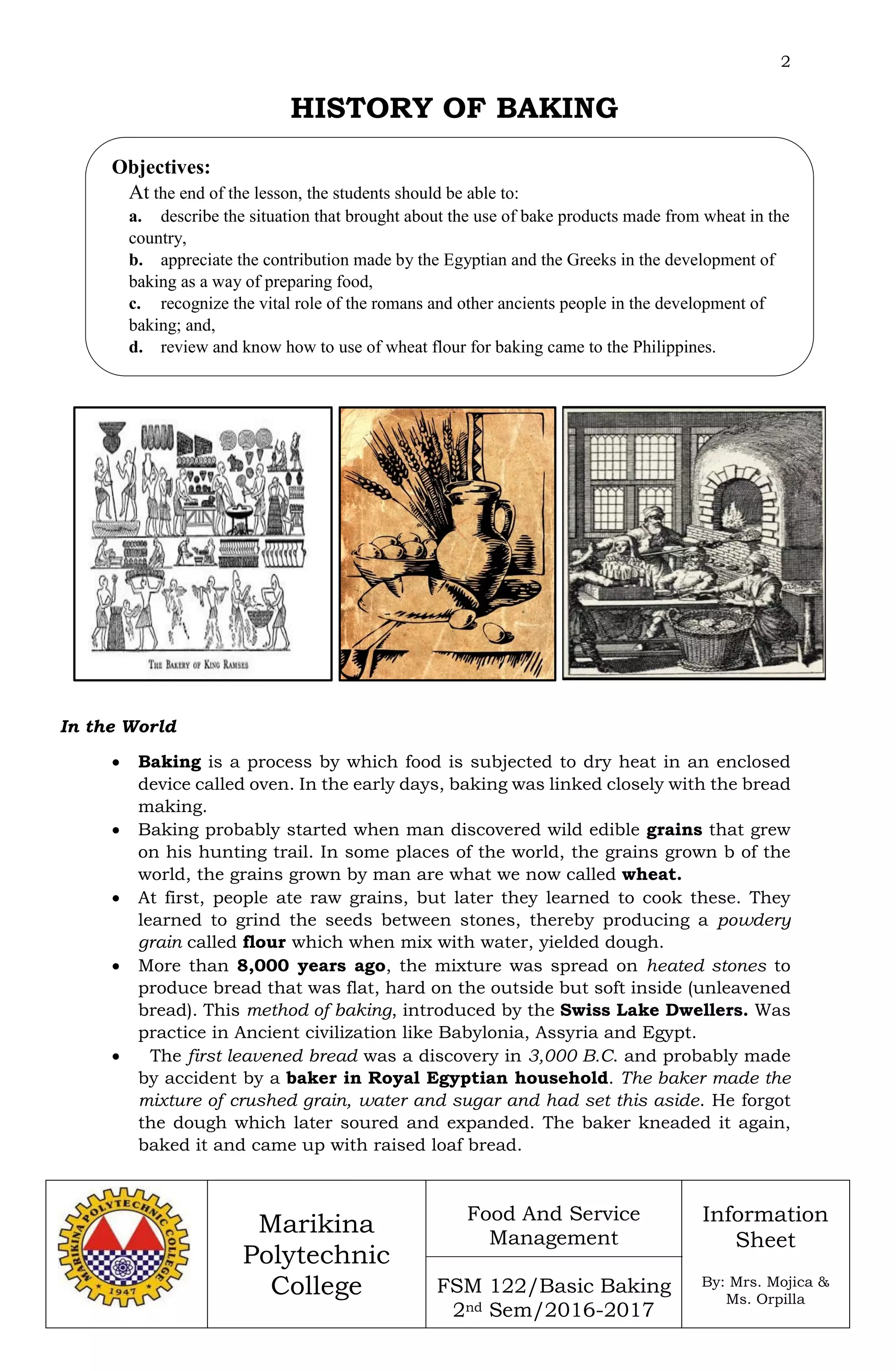 Basic Baking Information Sheet | PDF