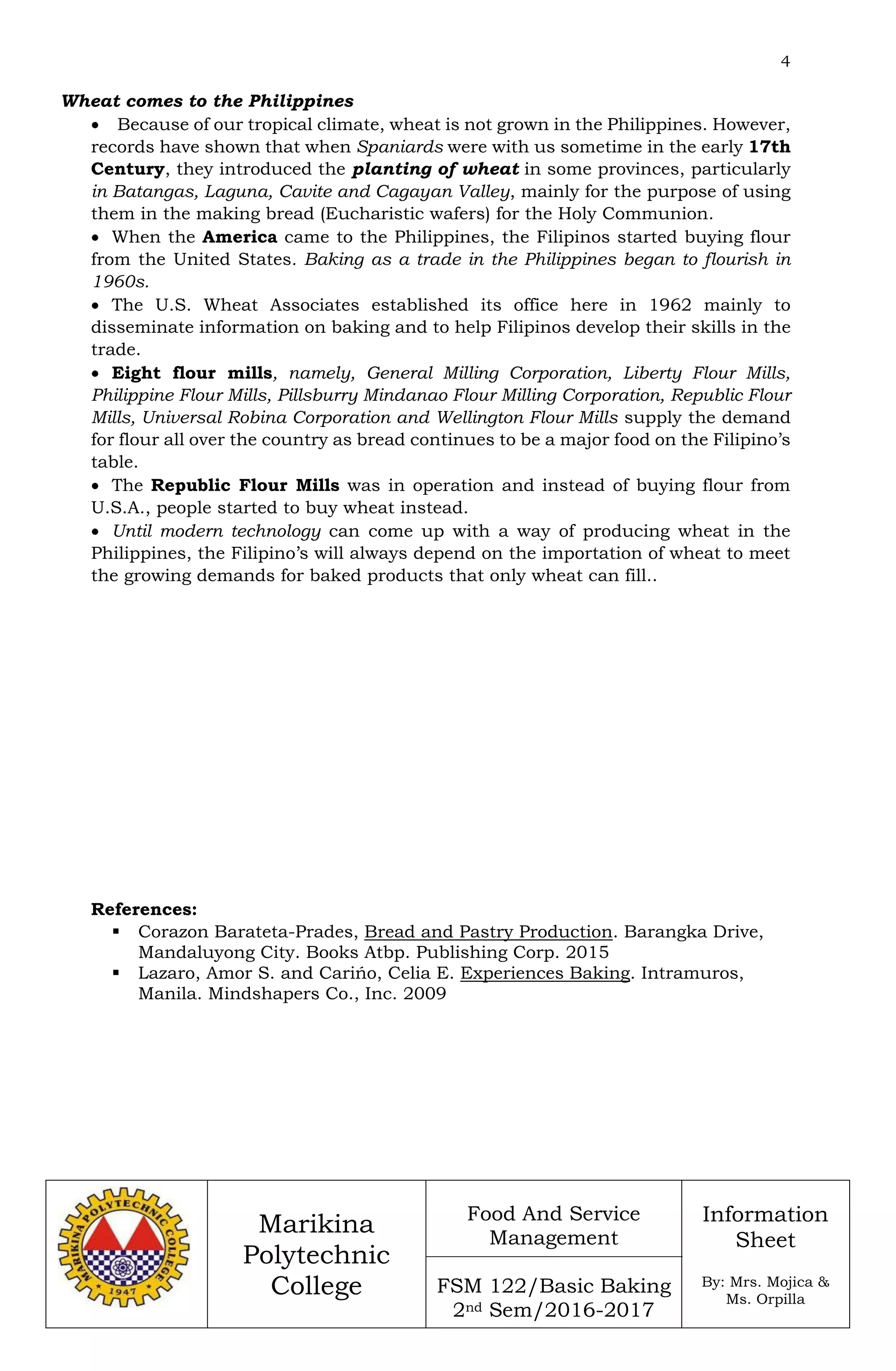 Basic Baking Information Sheet | PDF