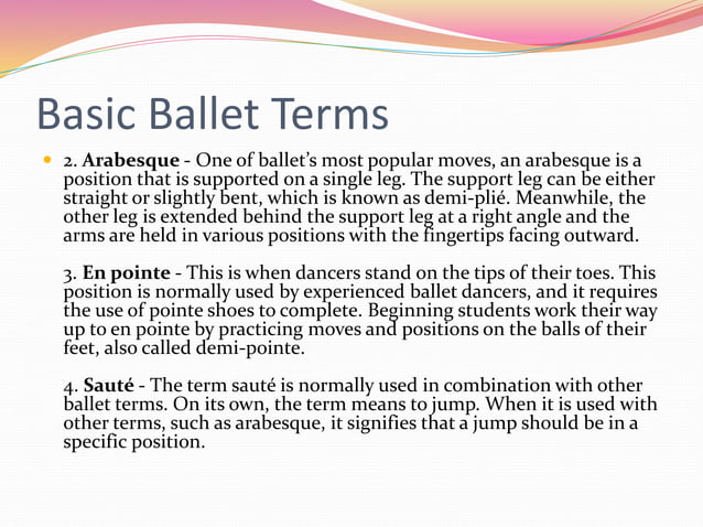 Basic Ballet Terms Every Beginner Should Know | PPTX | Dance | Fine Art