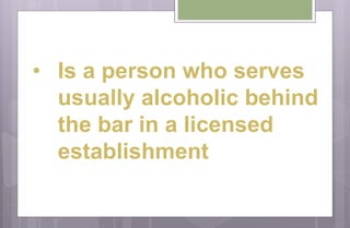 Basic bartending | PPTX