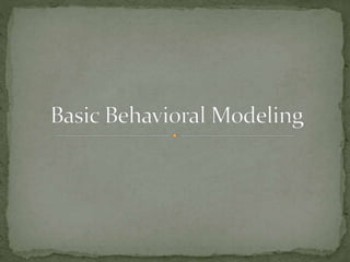 Basic behavioral modeling chapter 3 of OMD | PPTX