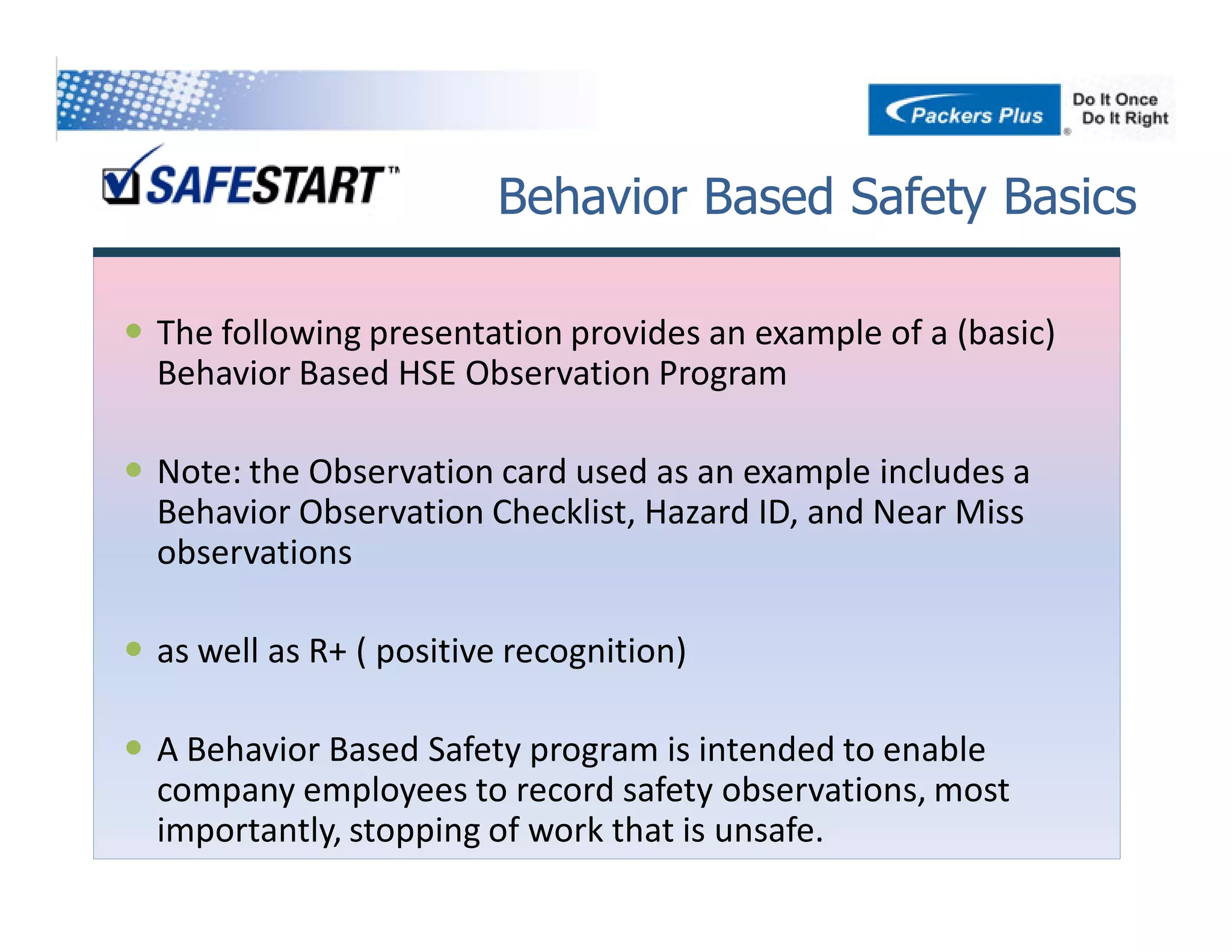 behavior based safety | PDF