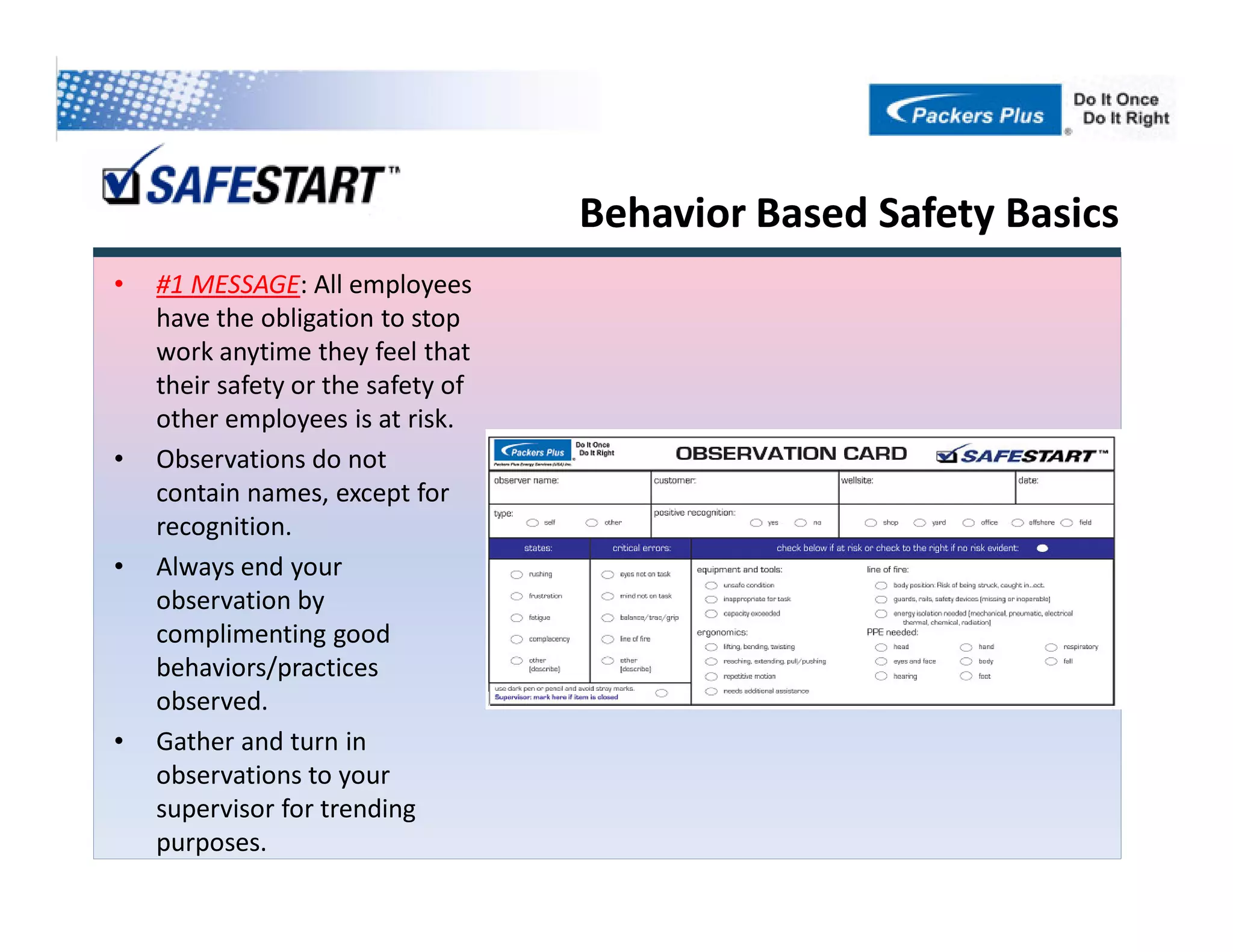 behavior based safety | PDF