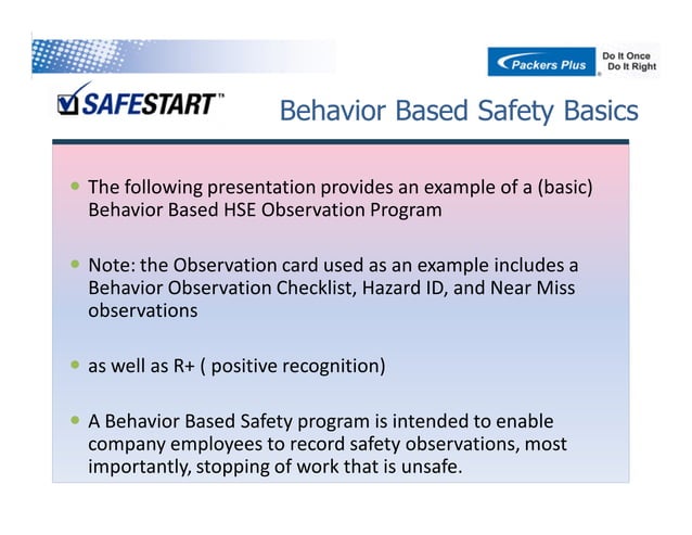 behavior based safety | PDF