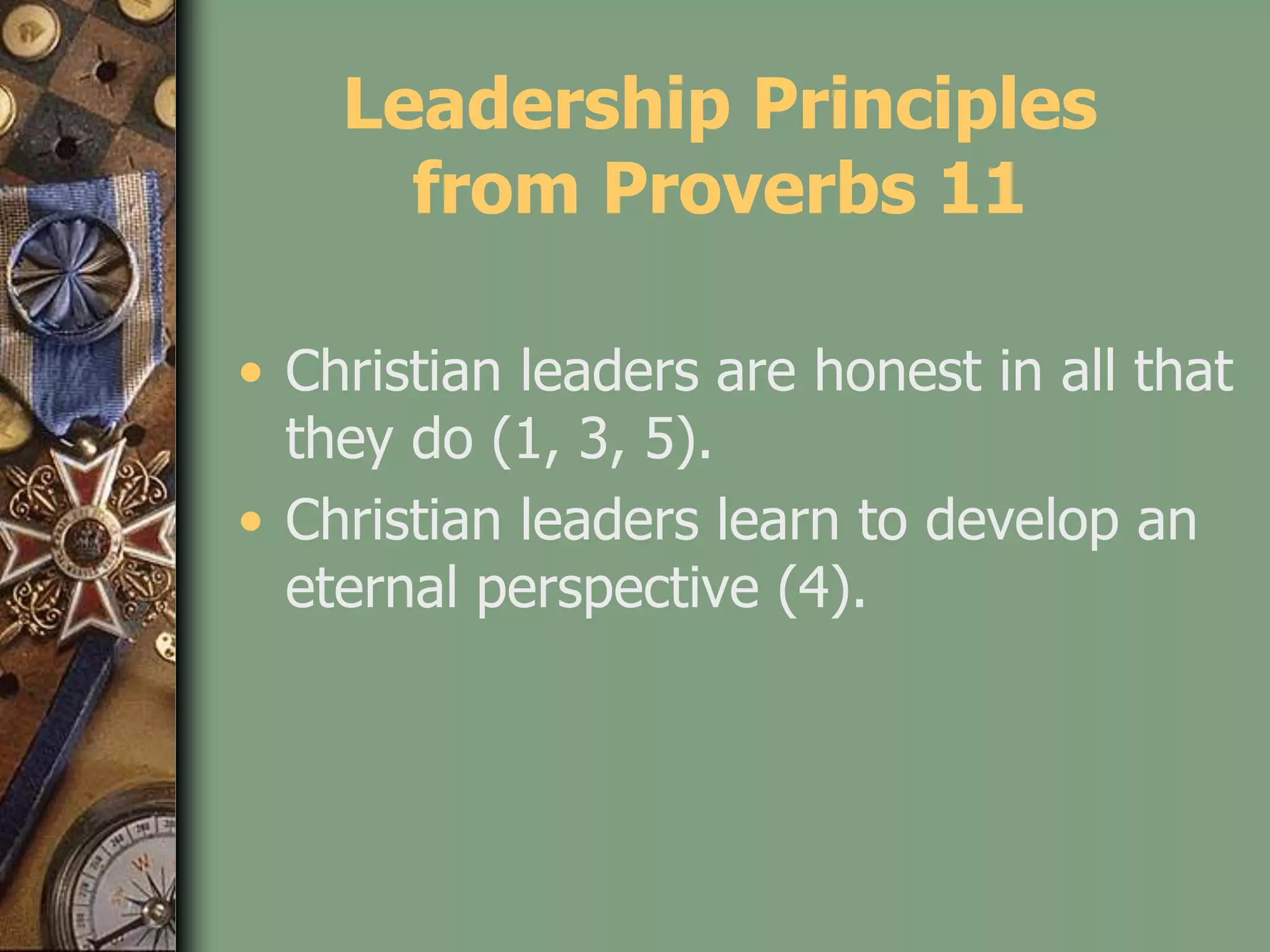 Basic Biblical Leadership Principles Lesson 4 | PPT