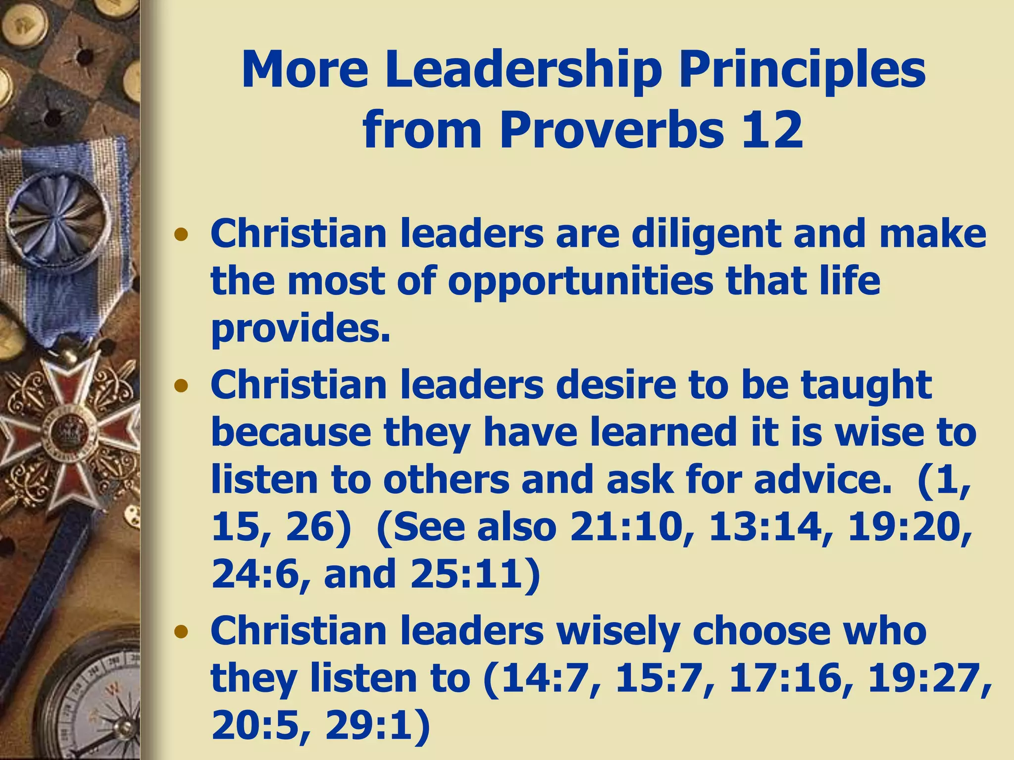 Basic Biblical Leadership Principles Lesson 4 | PPT