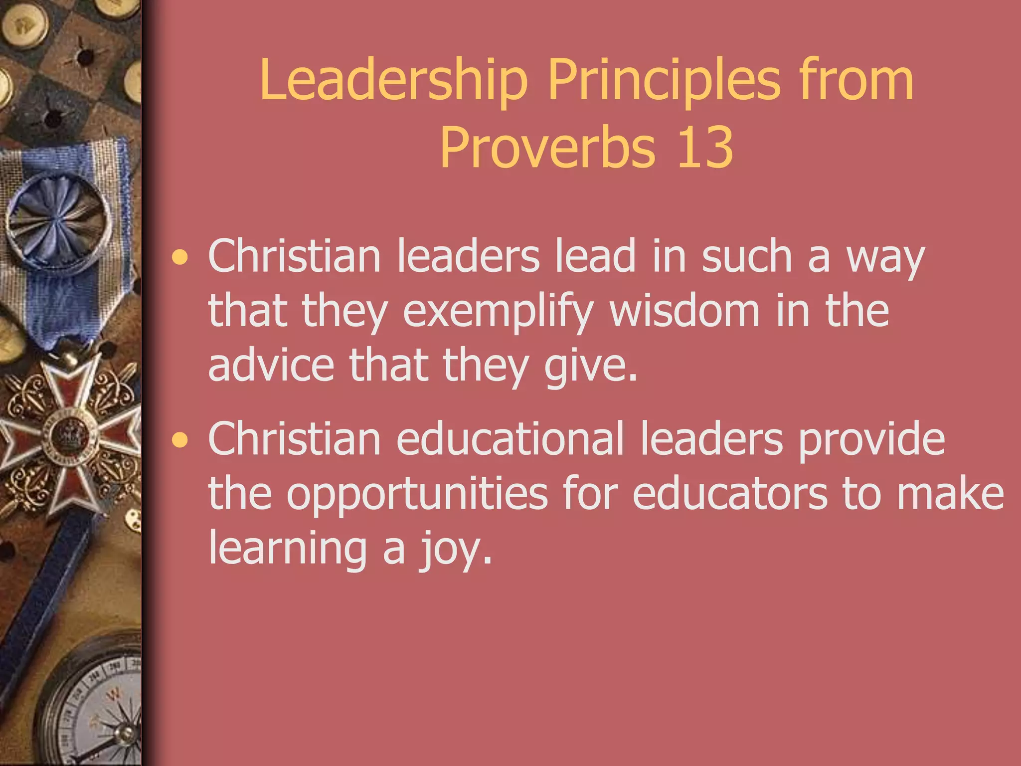 Basic Biblical Leadership Principles Lesson 4 | PPT