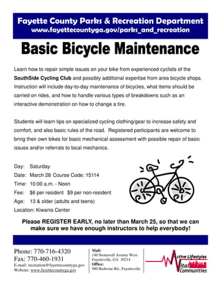 DIY Basic Bicycle Maintenance Workshop | PDF