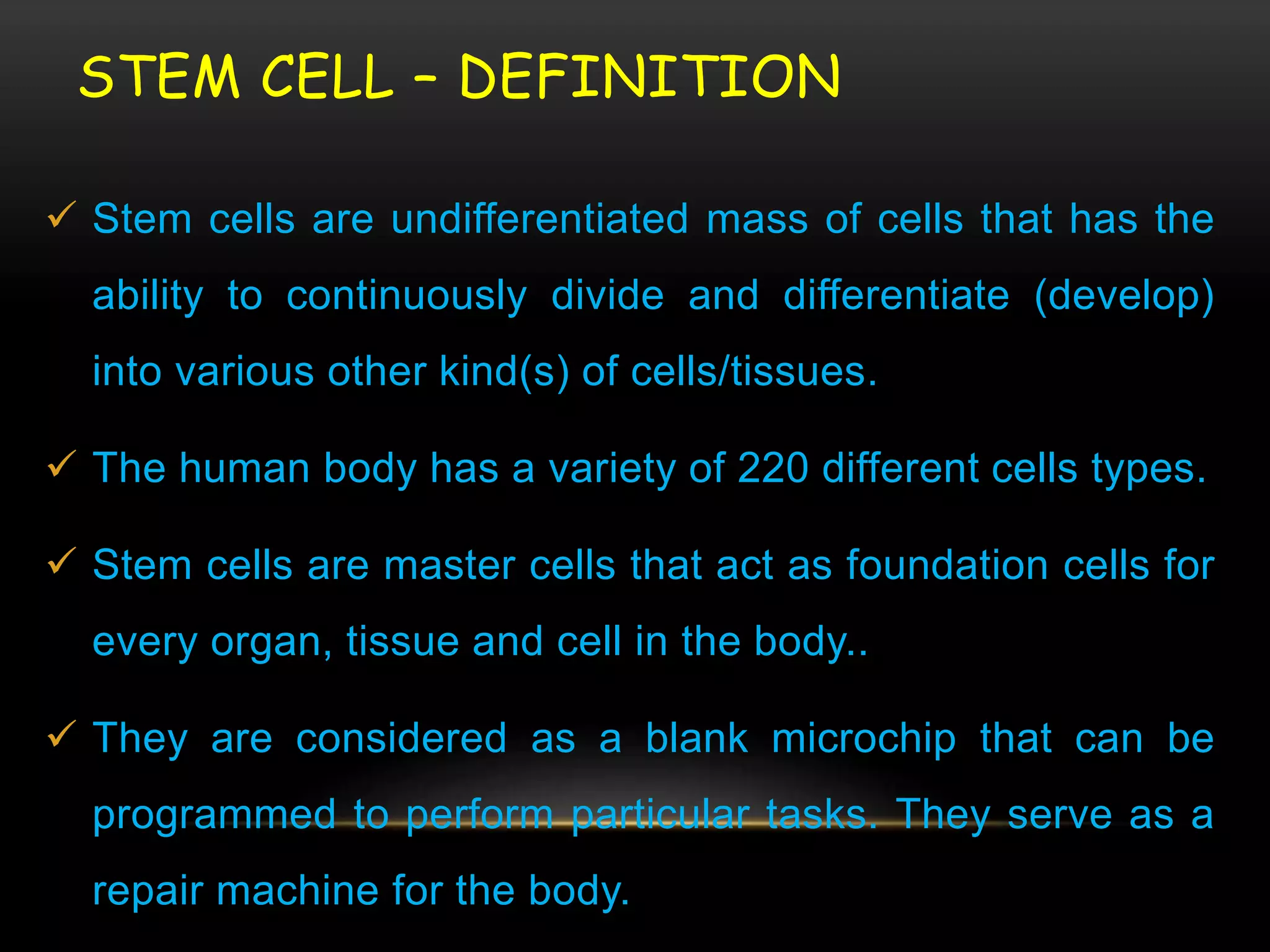 Basic biology of stem cells | PPTX