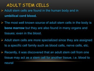 Basic biology of stem cells | PPTX