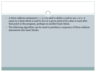 Basic Block | PPTX | Programming Languages | Computing