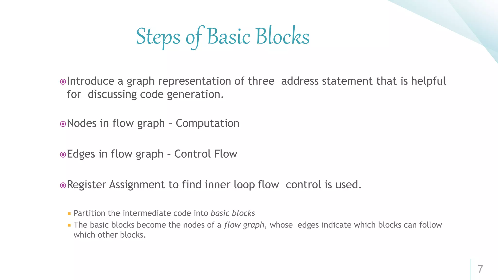 Basic Blocks Compiler Design Ppt