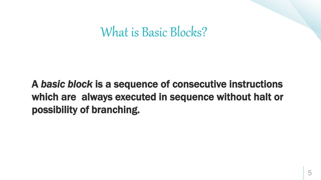 Basic blocks - compiler design | PPTX