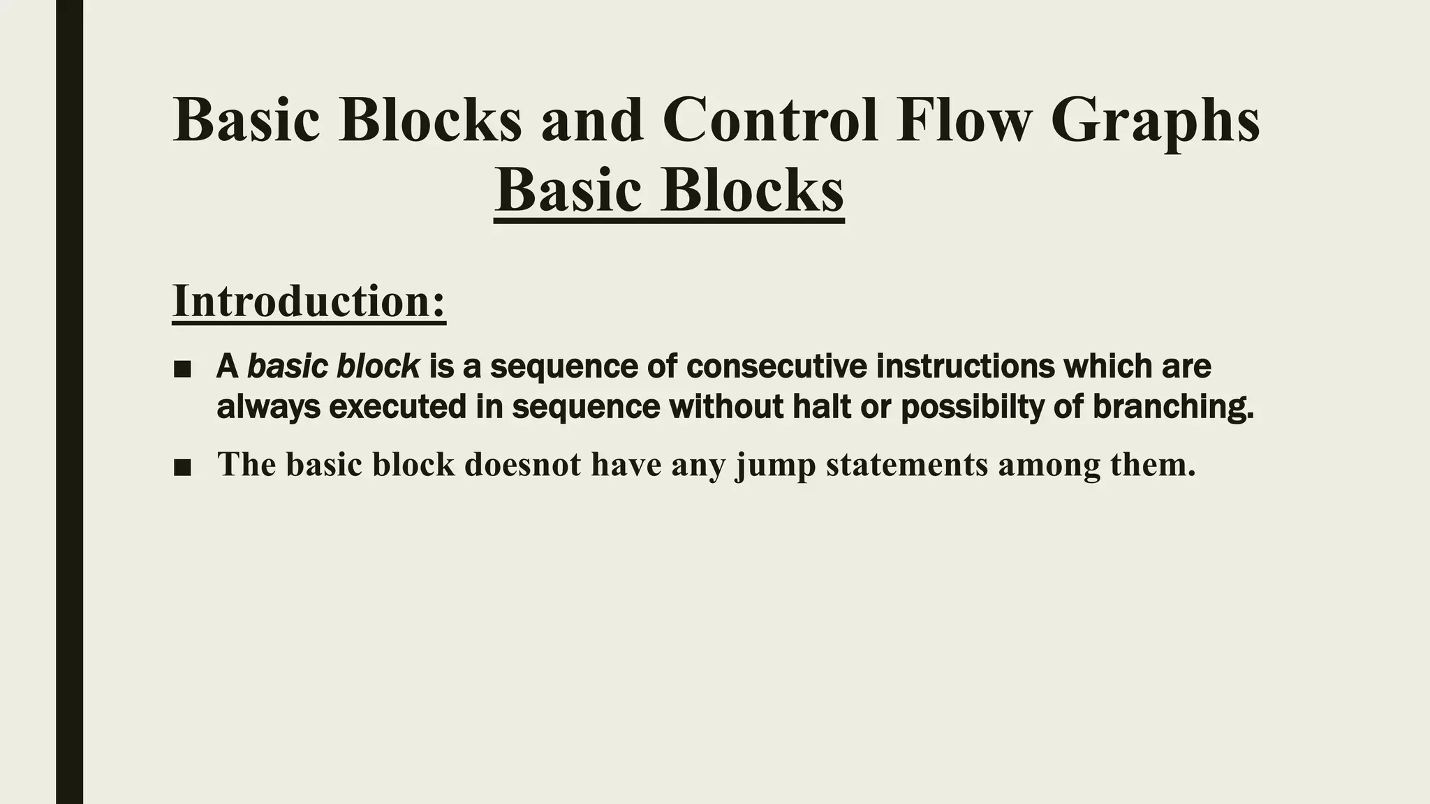 Basic blocks and control flow graphs | PPT | Free Download