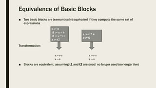 Basic blocks and control flow graphs | PPTX