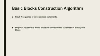 Basic blocks and control flow graphs | PPTX