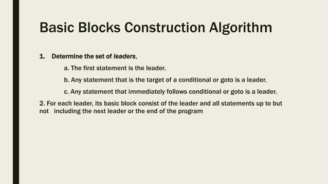 Basic blocks and control flow graphs | PPTX