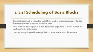 Basic Block Scheduling | PPTX | Databases | Computer Software and Applications