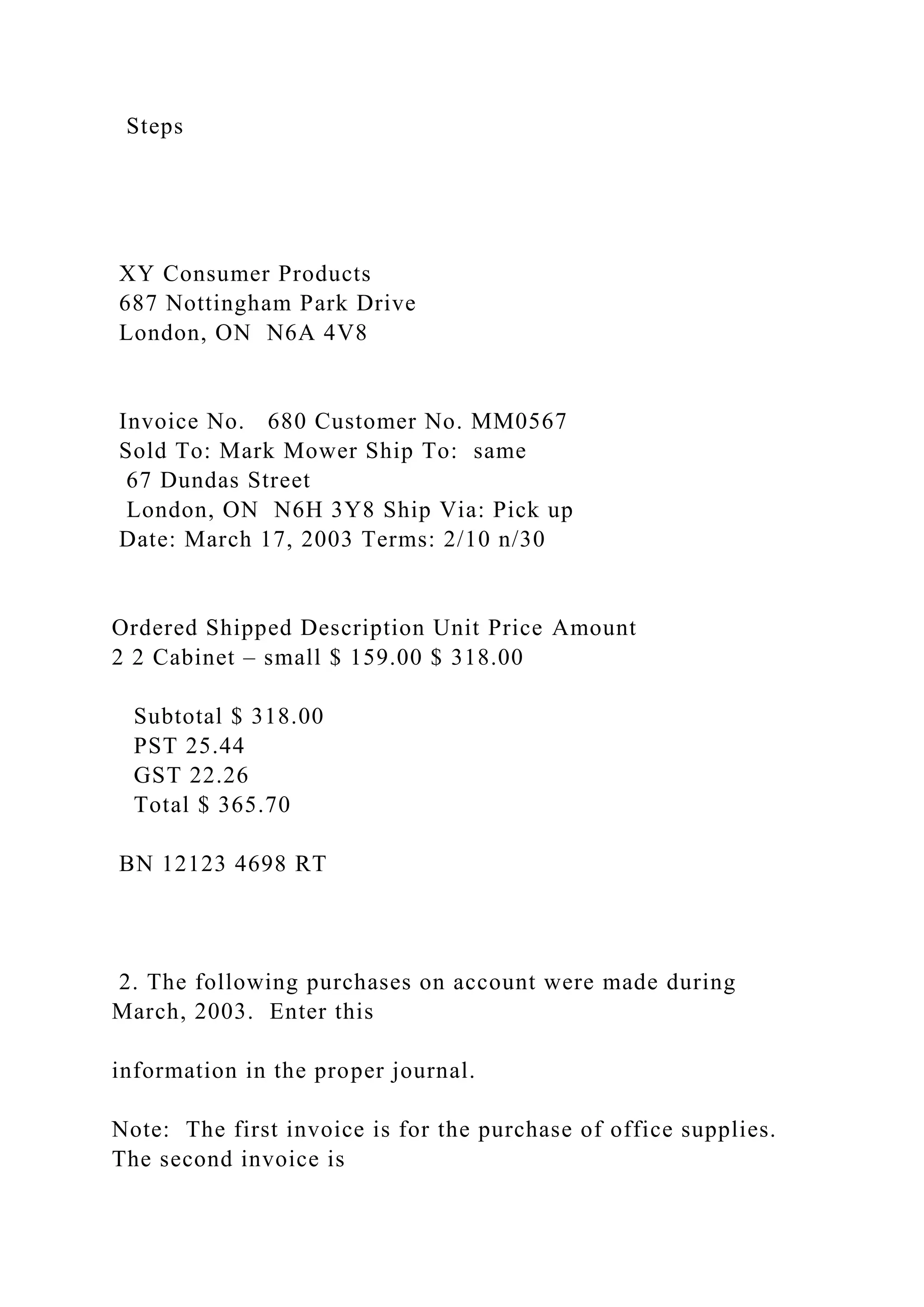 Basic Bookkeeping – Level 1 F I N A L E X A M V4.0 CU07.docx