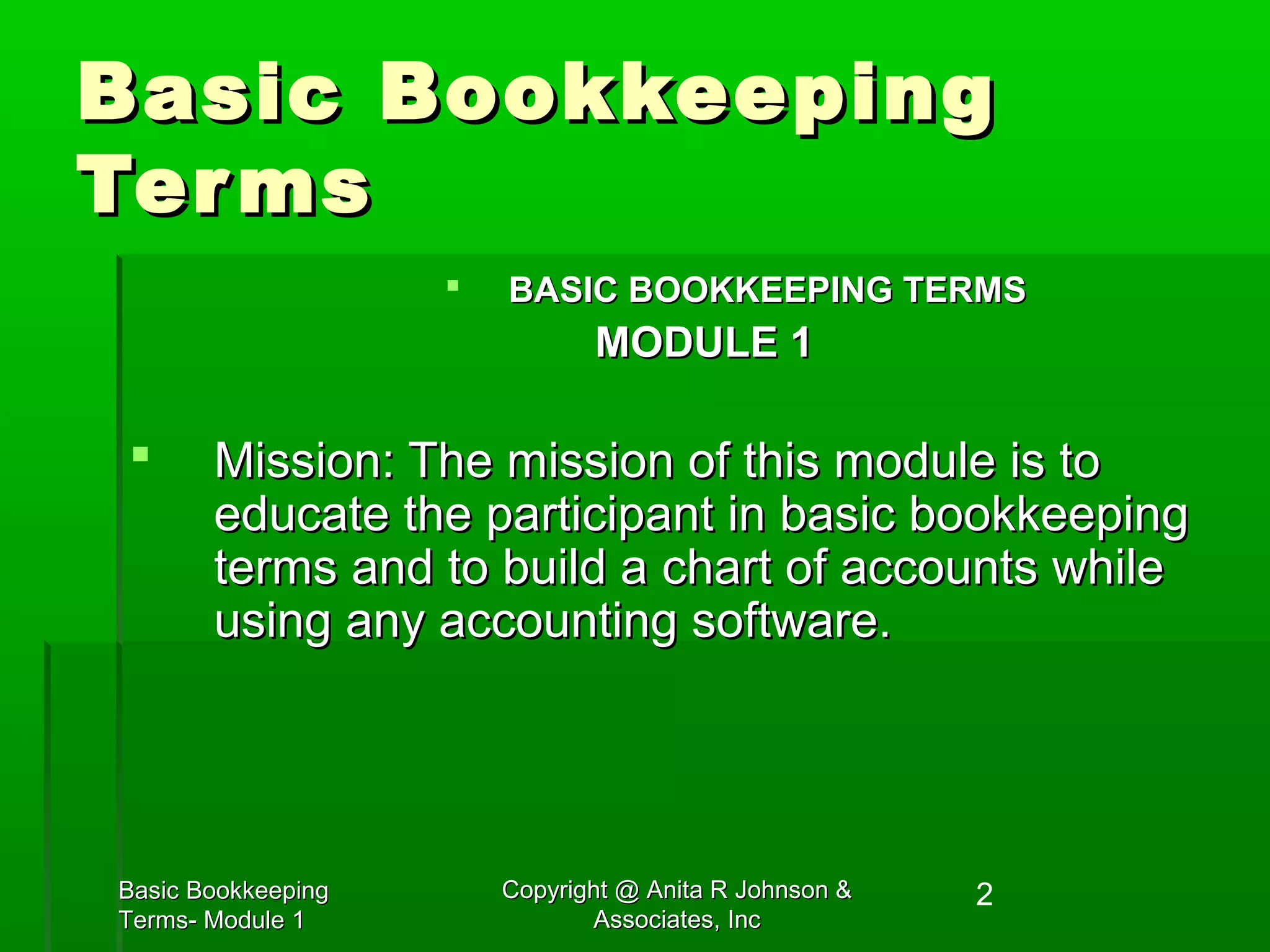 Basic bookkeeping terms sbdc | PPT