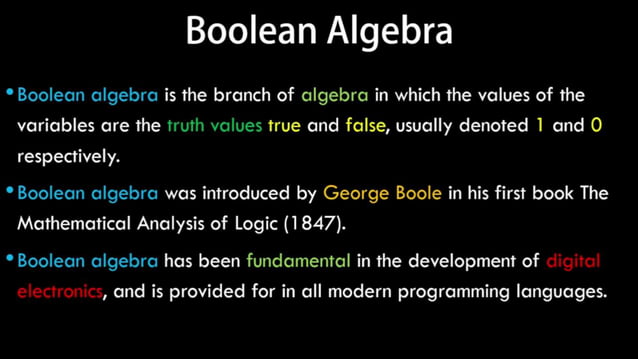 Basic Boolean Logic | PPT