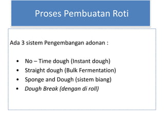 Basic bread making (proses dasar pembuatan roti) teaser | PPTX
