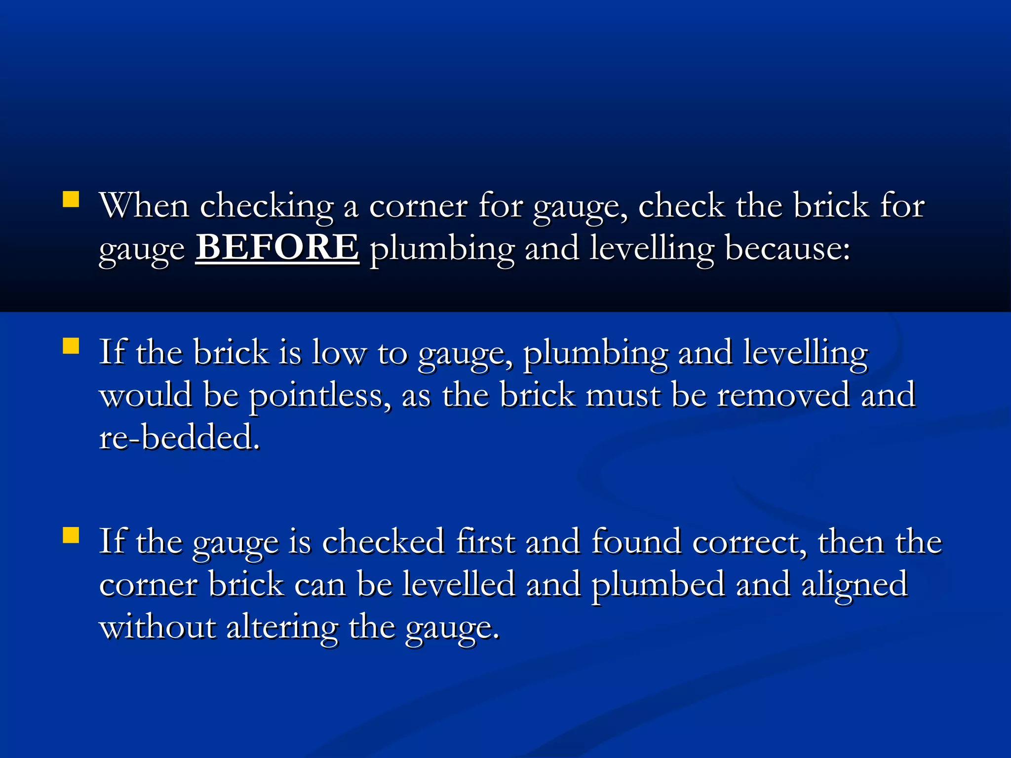 Basic bricklaying skills power point 2015 | PPT