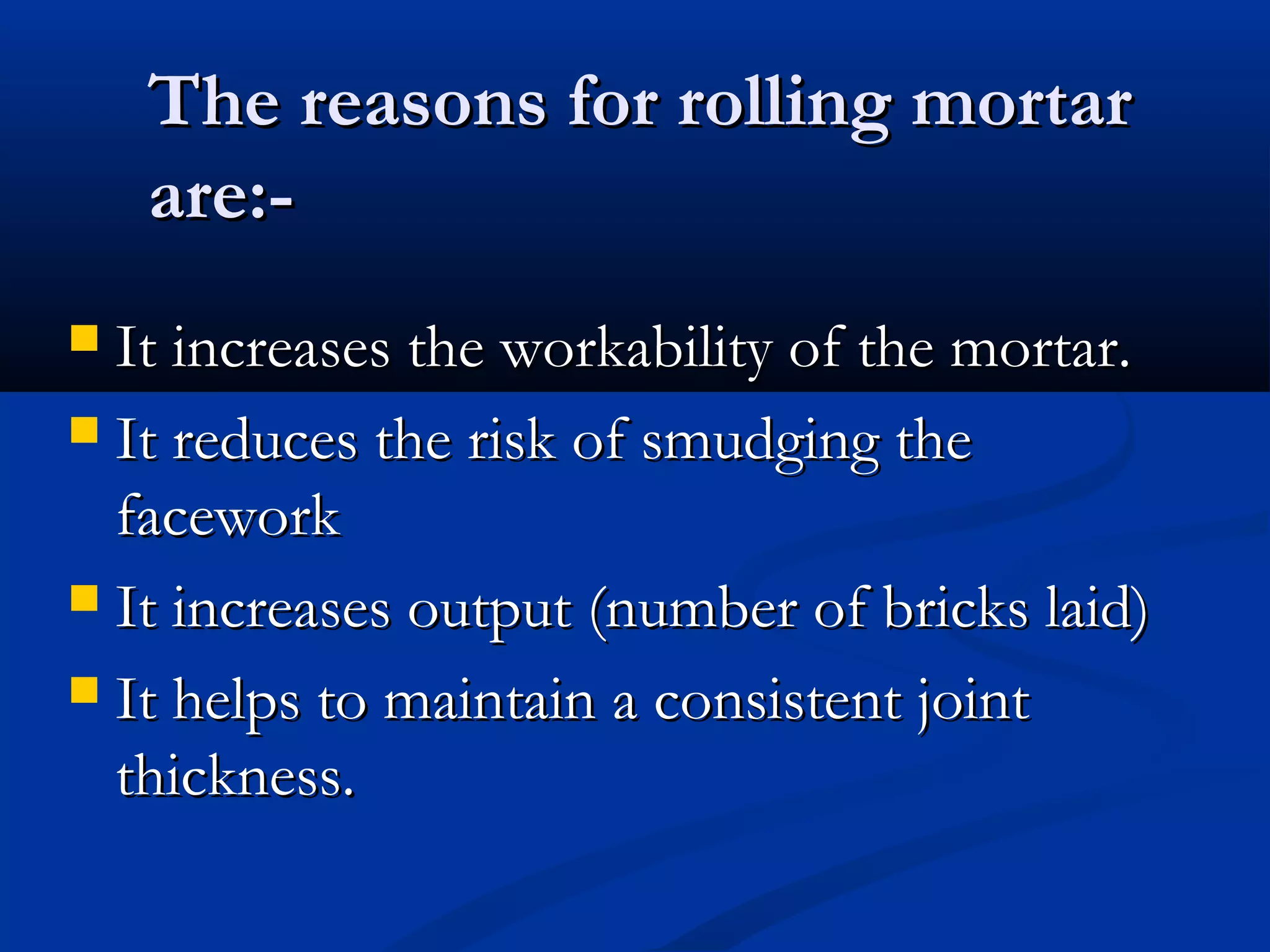 Basic bricklaying skills power point 2015 | PPT