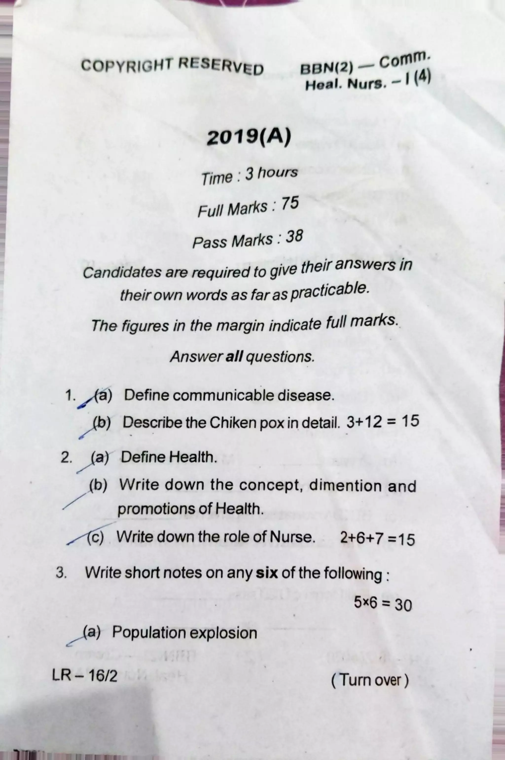 Basic bsc nursing important exam question | PDF