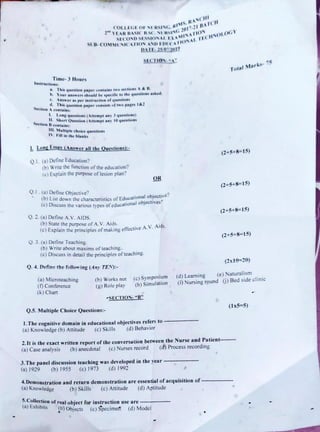 Basic bsc nursing important exam question | PDF