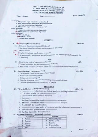 Basic bsc nursing important exam question | PDF