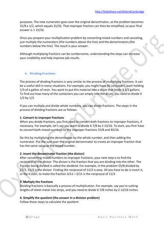 Basic Business Math - Study Notes | PDF