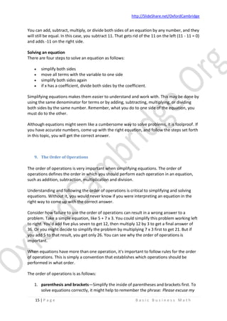 Basic Business Math - Study Notes | PDF