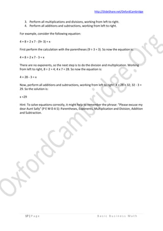 Basic Business Math - Study Notes | PDF