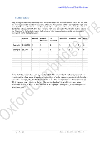 Basic Business Math - Study Notes | PDF