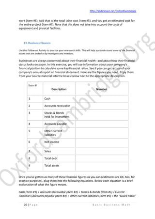Basic Business Math - Study Notes | PDF