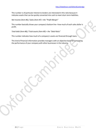 Basic Business Math - Study Notes | PDF