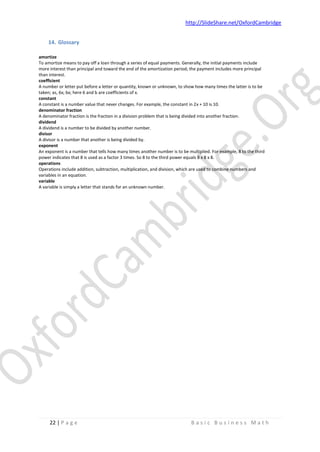 Basic Business Math - Study Notes | PDF