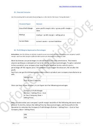 Basic Business Math - Study Notes | PDF