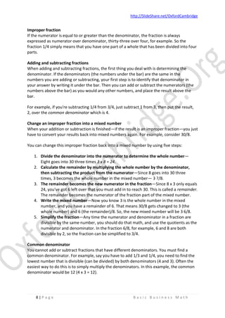 Basic Business Math - Study Notes | PDF