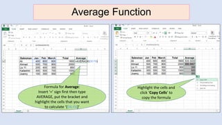 Basic calculation and formula in excel | PPT