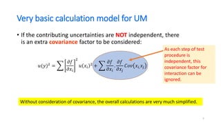 Basic calculations of measurement uncertainty in medical testing | PPTX