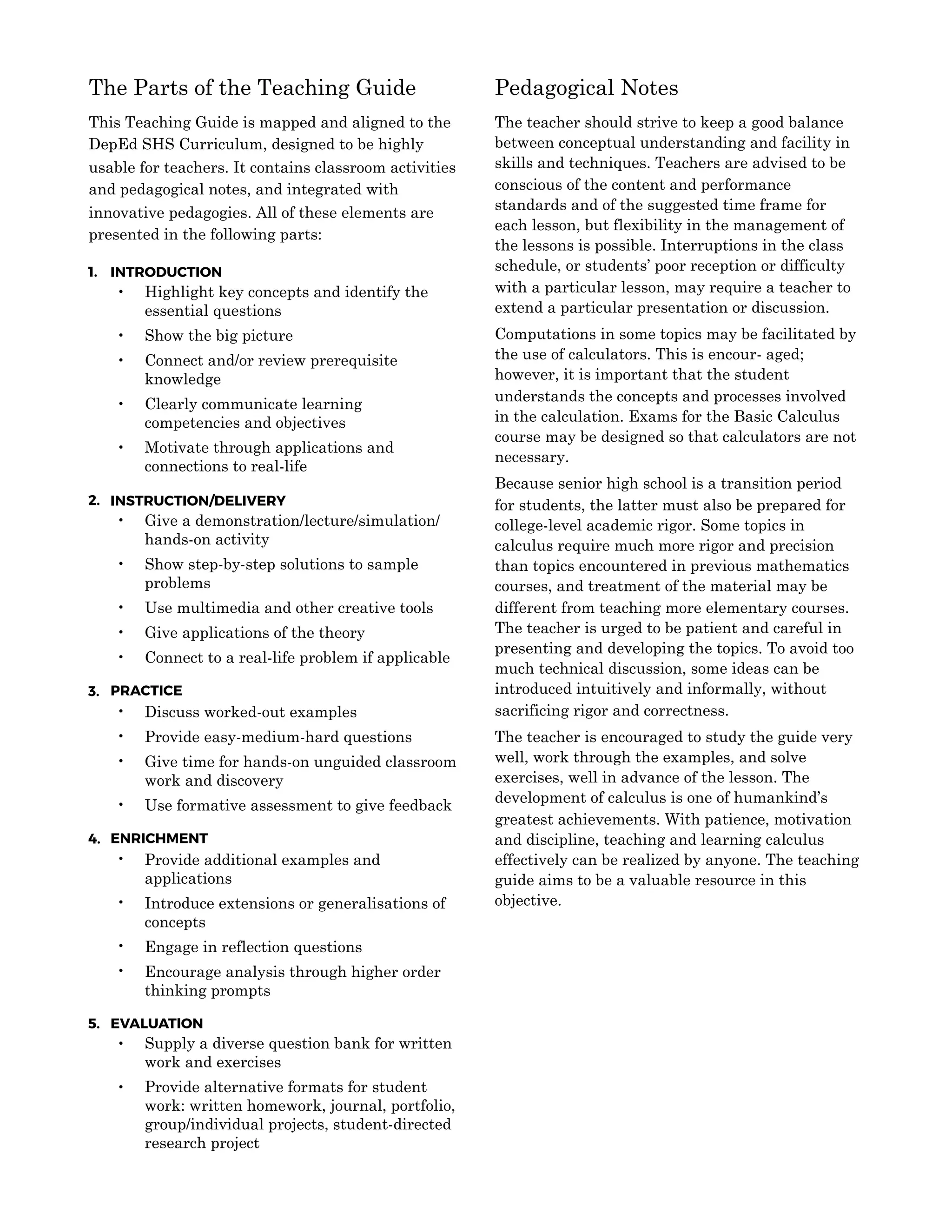 Basic Calculus Study Guide for STEM Students (K-12) | PDF