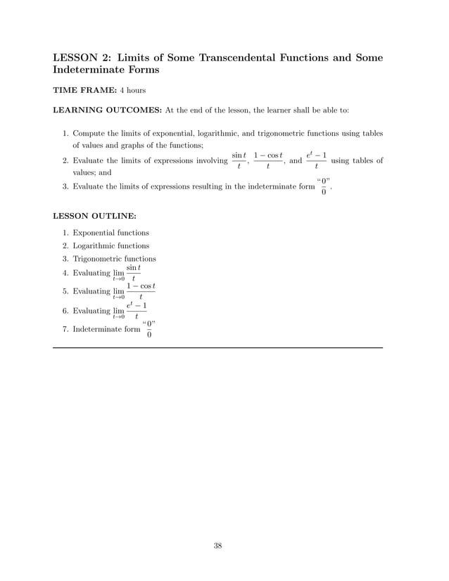 Basic Calculus Study Guide for STEM Students (K-12) | PDF